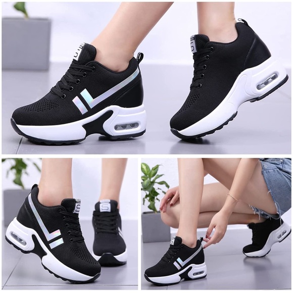 Shoes | Platform Sneakers Hidden Wedges Sneakers Lace Up Shoes ...